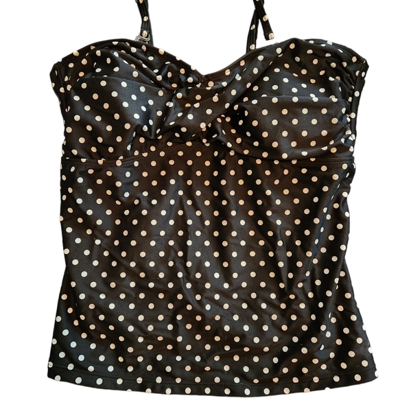 Wave Zone | Swim | Wave Zone Black White Polkadot Tankini Top ...